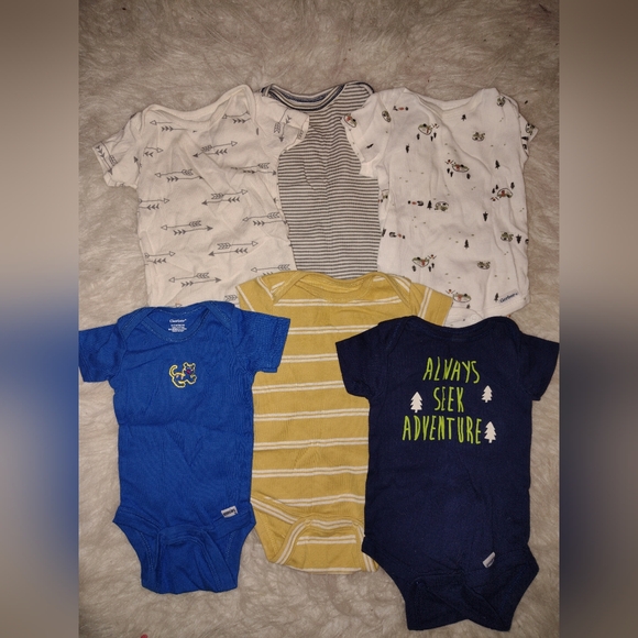Gerber | One Pieces | Gerber Kids Bodysuits Blue Yellow White | Poshmark